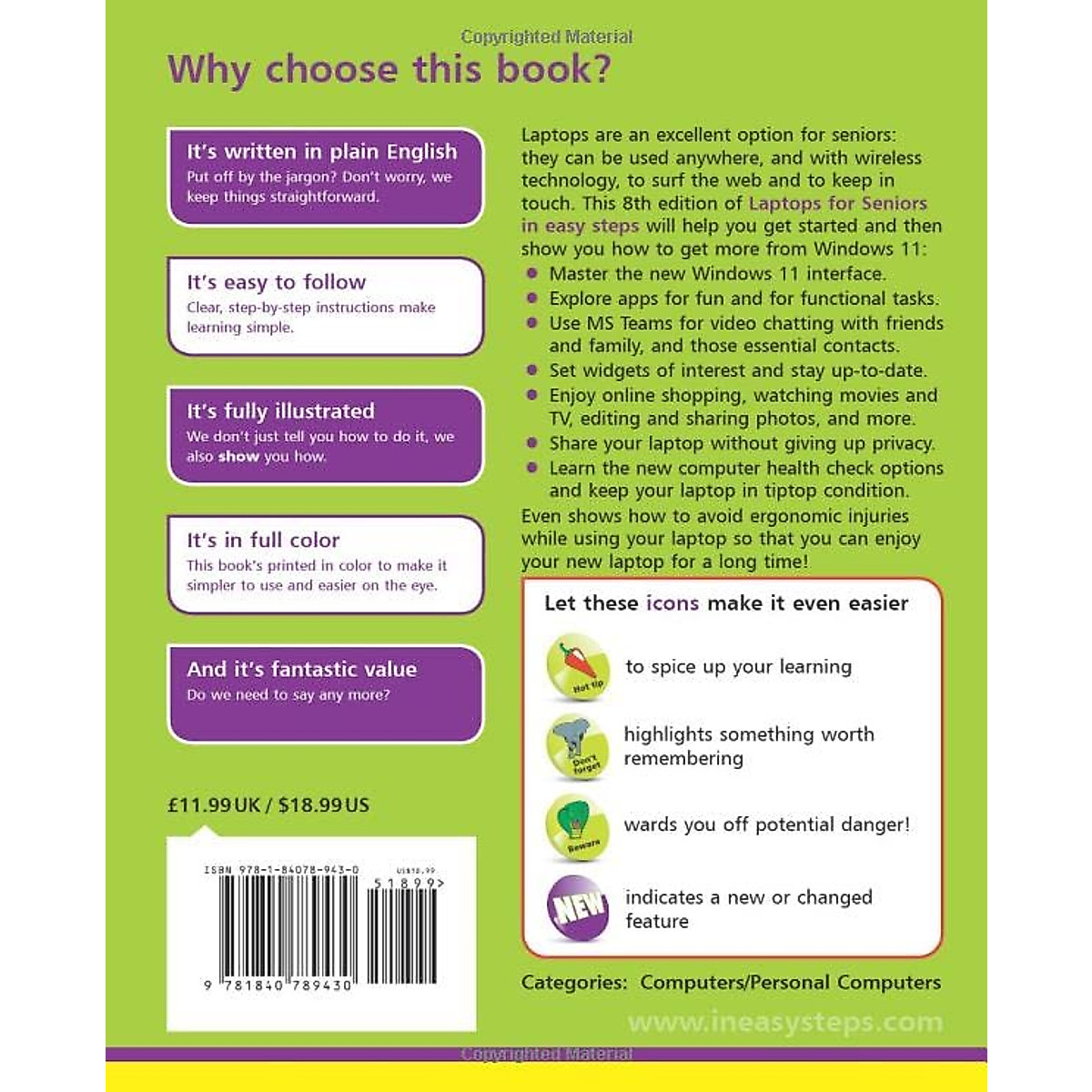 Laptops for Seniors in easy steps: Covers all laptops with Windows 11