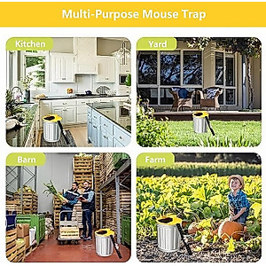 MGVDSES Mice Mouse Trap Bucket Flip Lid,Mouse Trap Bucket Indoor Outdoor,Humane Mouse Trap,Mouse Trap Bucket Lid Auto Reset | 5 Gallon Bucket Compatible | Mouse Trap Bucket Lid (2 Pack)