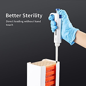 Four E's Scientific 200ul Pipettor Tips Universal Pipette Tips Racked Sterile Non-pyrogenic DNAse/RNAse Free Autoclavable 10 Layers, 960 pcs/Box