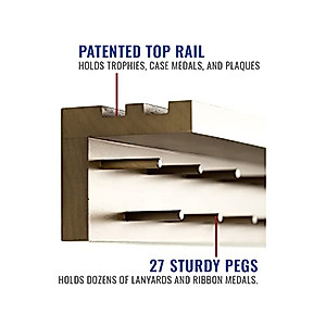 3ft Medal Awards Rack Premier Trophy Shelf- Trophy, Plaque and Medal Display (Stained Walnut)