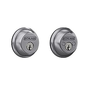 Schlage B62 N 626 Deadbolt, Keyed 2 Sides, Highest Residential Security, Satin Chrome