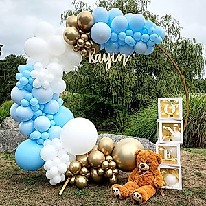 CACOLULU White Balloons Garland Arch - 120Pcs 18+12+10+5 Inch White Balloons Different Sizes Pack, White Latex Balloons Garland Kit for All White Wedding/Baby Shower/Engagement/Birthday Decorations