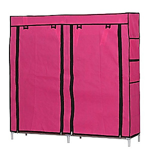 QJing Boot Shoe Rack Storage for Closet, 6 Row 2 Line/Dual Rows 12 Lattices Shoe Rack Organizer, with Non-Woven Fabric Cover,Durable and Stable，Save space,L42.1 x W11.61 x H45.3 (Wine Red)