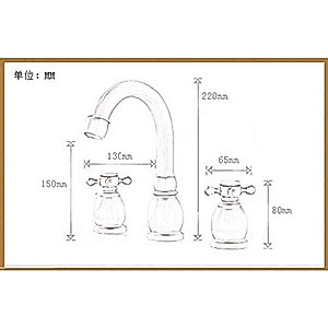Kitchen Taps Faucet Widely Used Basin Faucet Double Handle Sink Mixer Tap Bathtub Sink Mixer Faucet Deck Mounted 3 Holes Hot Cold Faucet