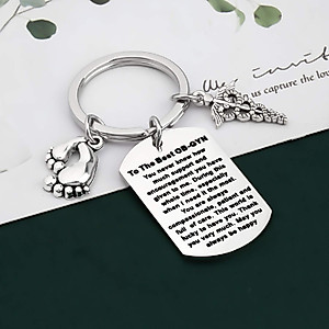 UJIMS OBGYN Appreciation Gift Gynecologist Keychain with Baby Footprint Charm Thank You Jewelry for Delivery Nurse (Gynecologist Keychain)