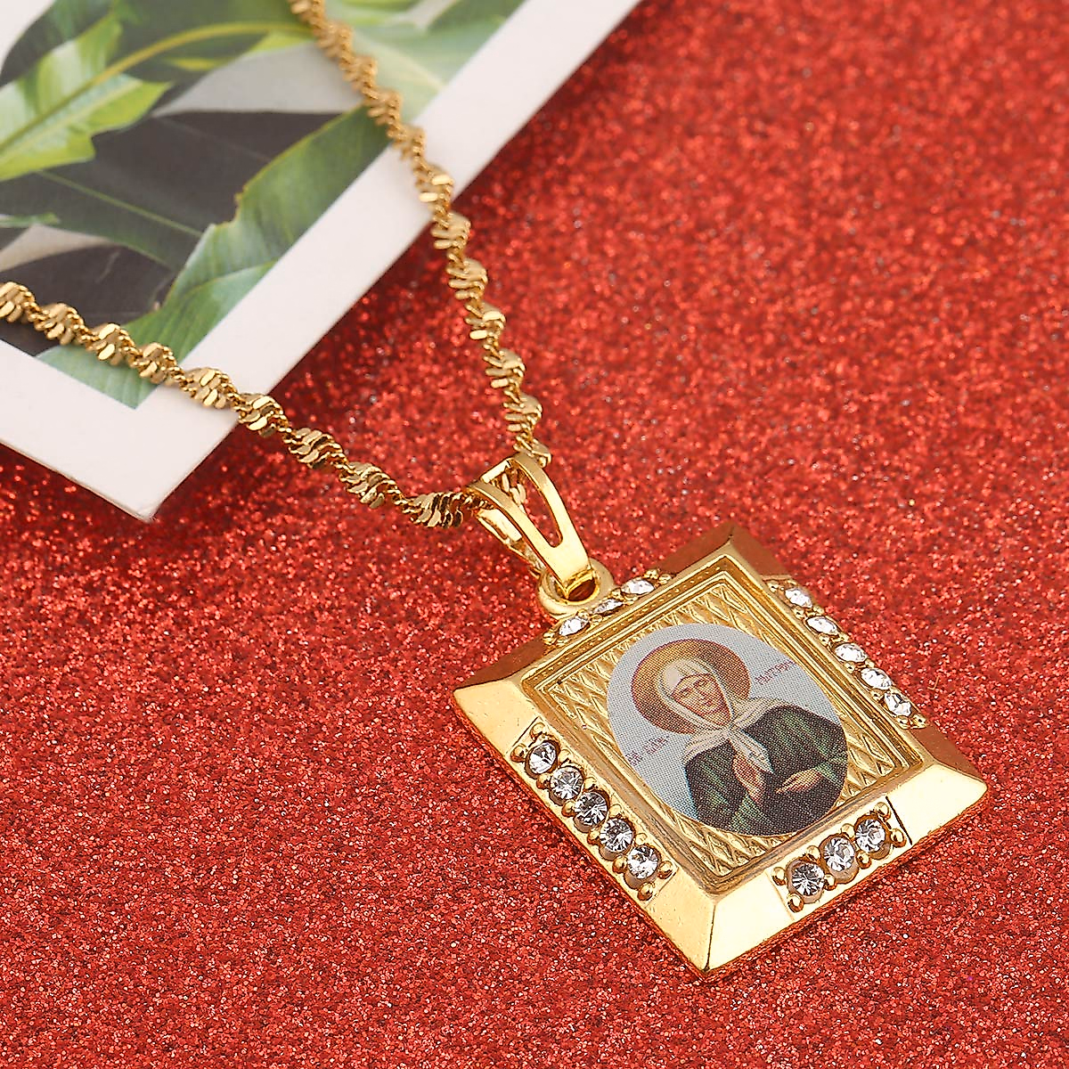 BR Gold Jewelry Russia Blessed Matrona of Moscow Pendant Necklaces Catholicism Orthodox Church Virgin Mary
