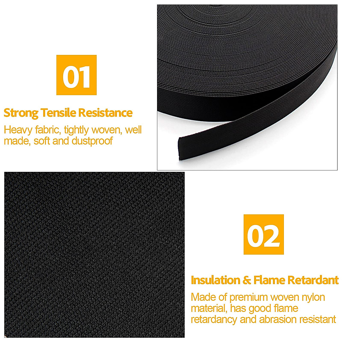 Nylon Protective Hose Sleeve Sheath Cable Cover Welding Tig Torch Hydraulic Hose, 1" ID, 25 Feet Length, Black