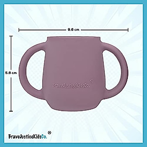 BraveJusticeKidsCo. | Teenie Tiny™ Silicone Developmental Baby-Led Weaning Drinking Cups (2 pack) (Mauve)