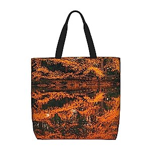 VACSAX Tote Bag for Women Reusable Shopping Bags Tree in water Print Shoulder Handbag Aesthetic Totes for Grocery