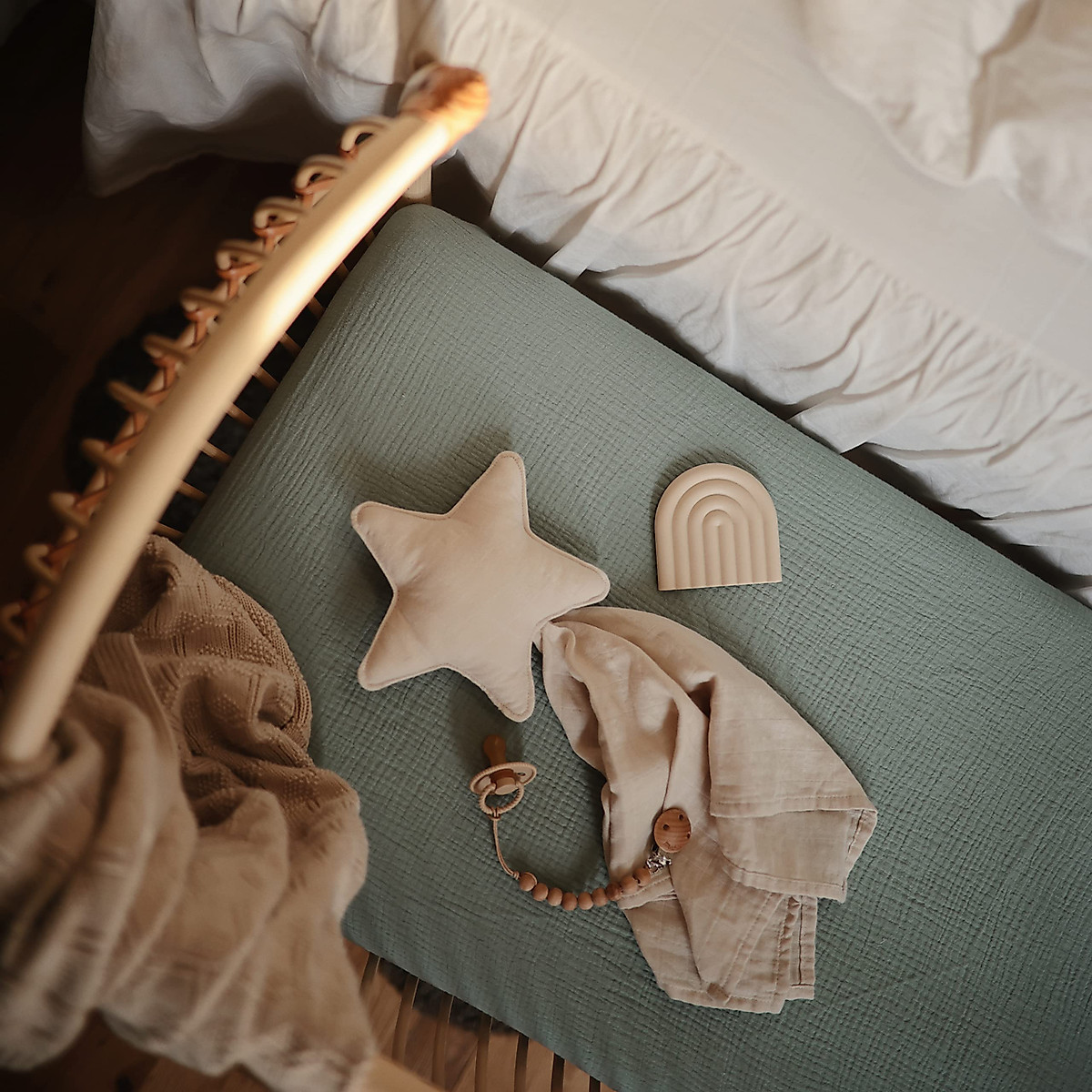 mushie Silicone Baby Teether Toy | Rainbow (Shifting Sand)