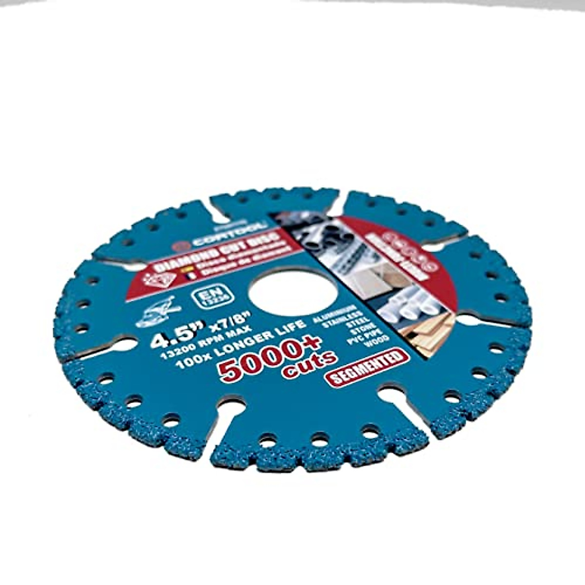 CORTOOL Diamond Cutting Wheel 4-1/2 x 7/8 Inch for Metal, Cut Off Discs for Rebar, Steel, Iron and INOX (Segmented)