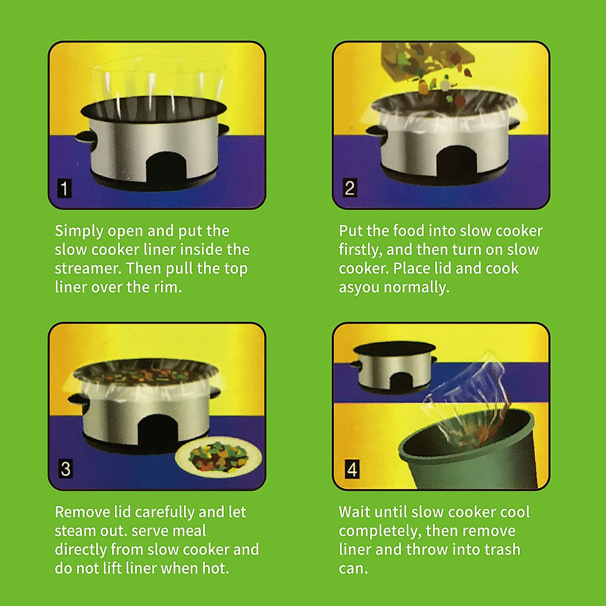 40 Count Disposable Slow Cooker Liners and Cooking Bags | Extra Large Size Fits 6-10 QT Pot, 14"x 22" | Suitable for Oval & Round Pot, BPA Free (2 Pack)