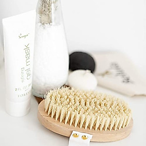 Belula 100% Vegan Dry Brushing Body Brush. Firm Dry Brush for Cellulite and Lymphatic. Brushes for Advanced Users. Exfoliating Skin Brush and Free Konjac Sponge, for a Softer, Glowing Skin
