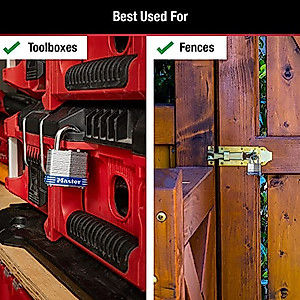 Master Lock 3008D Outdoor Padlock with Key, Pack of 4 Keyed-Alike Silver 1-1/2 Inch