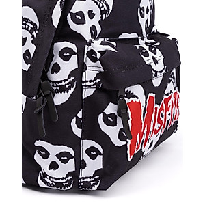 Misfits Backpack Music Skull Logo Black Red Rucksack 16”