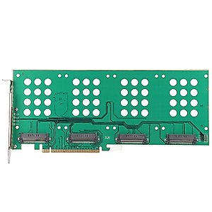 X16 Disk Array Extension, Drive Free Easy to Install Portable Nvme Pcie Card for 2.5in U.2 NVMe SSD‑SFF‑8639 PCIe Adapter