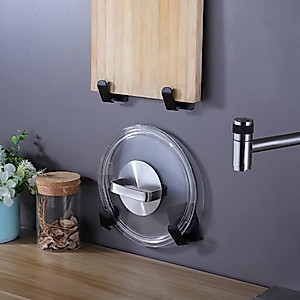 Taozun Adhesive Hooks - Black Towel Hooks 4 Packs Coat Robe Hooks Stainless Steel Wall Hooks Rustproof and Oil Proof for Kitchen Bathroom