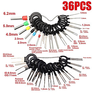 Vignee 60pcs Terminal Removal Tool kit,Pins Terminals Puller Repair Tools for Car Pin Extractor Electrical Wiring Crimp Connectors,Key Extractor Depinning Tool Set