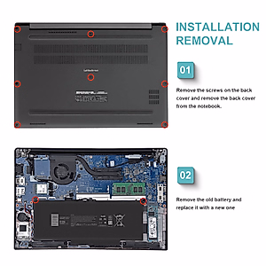 Futurebatt F3YGT Laptop Battery for Dell Latitude 7480 7390 7280 7290 7380 7490 E7280 E7480 E7490 12 7000 13 7000 14 7000 Series F3YGT 2X39G DM3WC 0DM3WC
