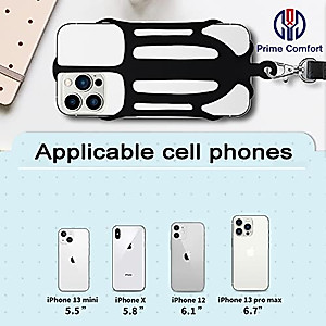 Cell Phone Lanyards with Adjustable Neck Strap Universal Neck Phone Holder for iPhone, Galaxy and Most Smartphones,Black