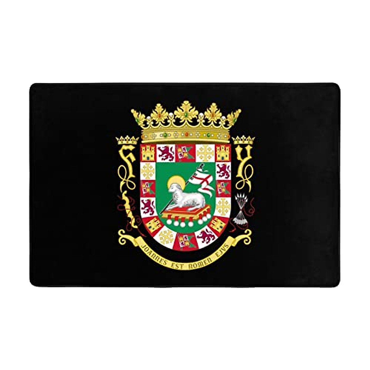 Coat of Arms of Puerto Rico Area Rug Large Size Family Living Room Bedroom Office Area Carpet 72"x48"