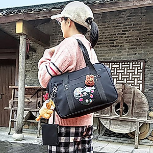 Heart Japanese school Bag & kawaii wallet Anime Sticker ITA Bag Shoulder Backpacks for college essentials laptop backpack things for teen girls trendy stuff black backpack cute kawaii school supplies