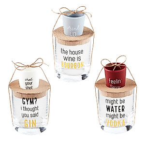 Mud Pie Bourbon Dof and Shot Glass Set, 8 oz 2 oz