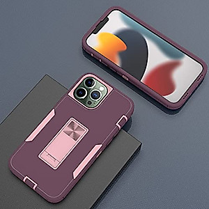 showdd Designed for iPhone 13 Pro Max Case, Military Grade Drop Protection iPhone Case Compatible with Magnetic Car Mount, Hybrid Hard PC Kickstand Case for iPhone 13 Pro Max 6.7", Purple