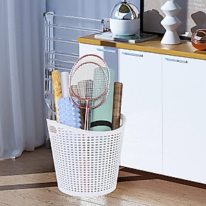 Sadstory 40 L Plastic Laundry Hamper, Large Plastic Storage Baskets, White, 6 Packs