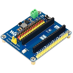 Servo Driver Module for Raspberry Pi Pico, Up to 16-Channel Servo/PWM Outputs, 16-bit Resolution for Each Channel,Onboard Standard Servo Interface to SG90/MG90S/MG996R,etc.