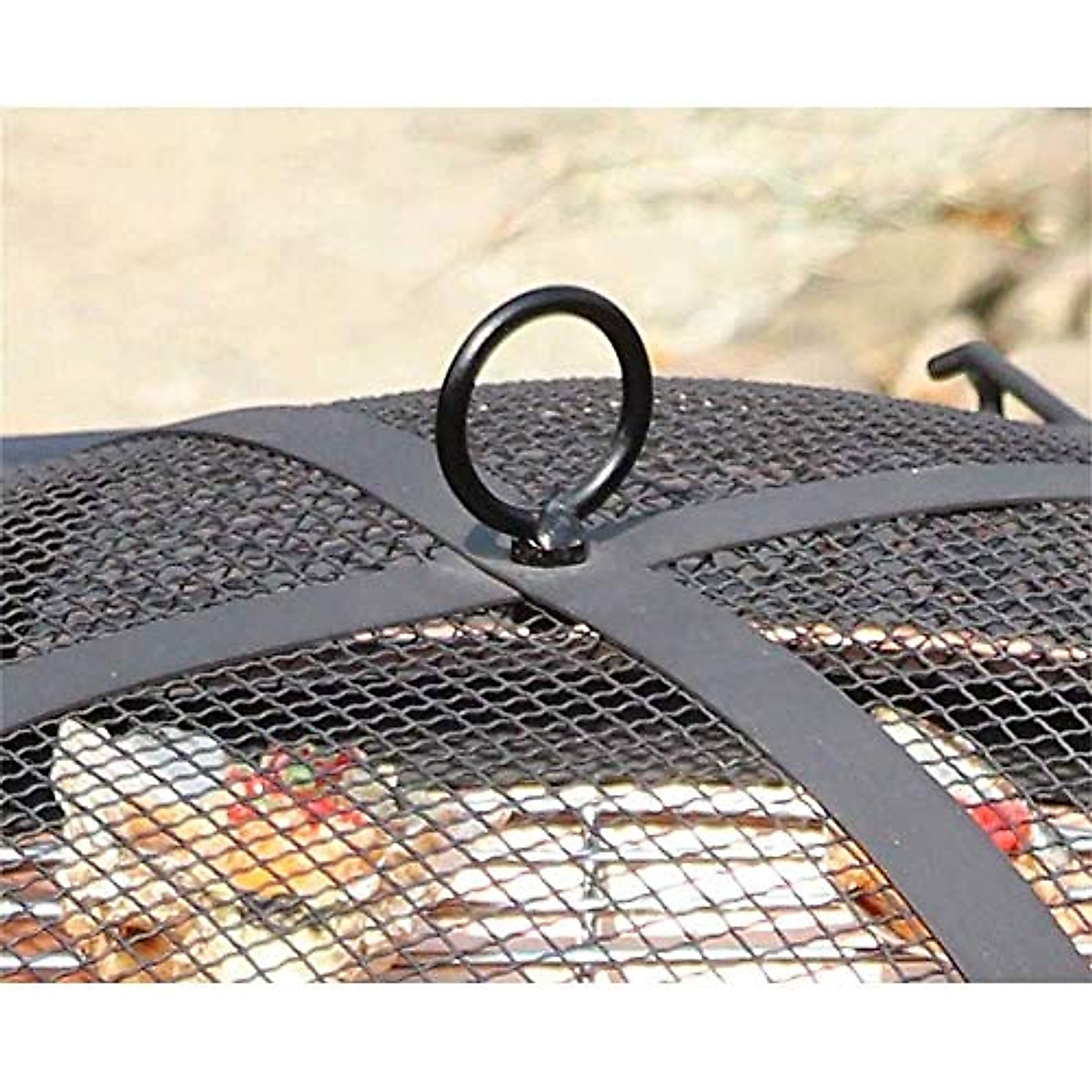 Garden Fire Pit Portable Grill Barbecue Rack Firepit Home Fire Pit - Large Bonfire Wood Burning Patio & Backyard Firepit for with Round Spark Screen with Cover BBQ Cooking for Camping Backyard