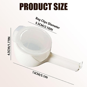 2PCS Bag Clips with Pour Spout,Food Bag Clip With Pour Spouts,Bag Spout Clips,Seal and Pour Bag Clips,Reusable Plastic Cap Sealer Clips, Great for Organizing and Storing Food in the Kitchen(White)