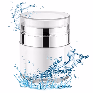 WLLHYF Airless Pump Jar Refillable Cream Jar Vacuum Bottle Airless Cosmetic Travel Container Bottles Portable Leak-Proof 30ml Moisturizer Container for DIY Creams Gels Lotion Toiletry