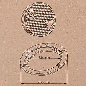 YaeMarine 2-Pack 4", 6", 7" Boat Deck Cover Marine Inspection Hatch Deck Plate Access & Lid Round Non-Slip RV Black (6")