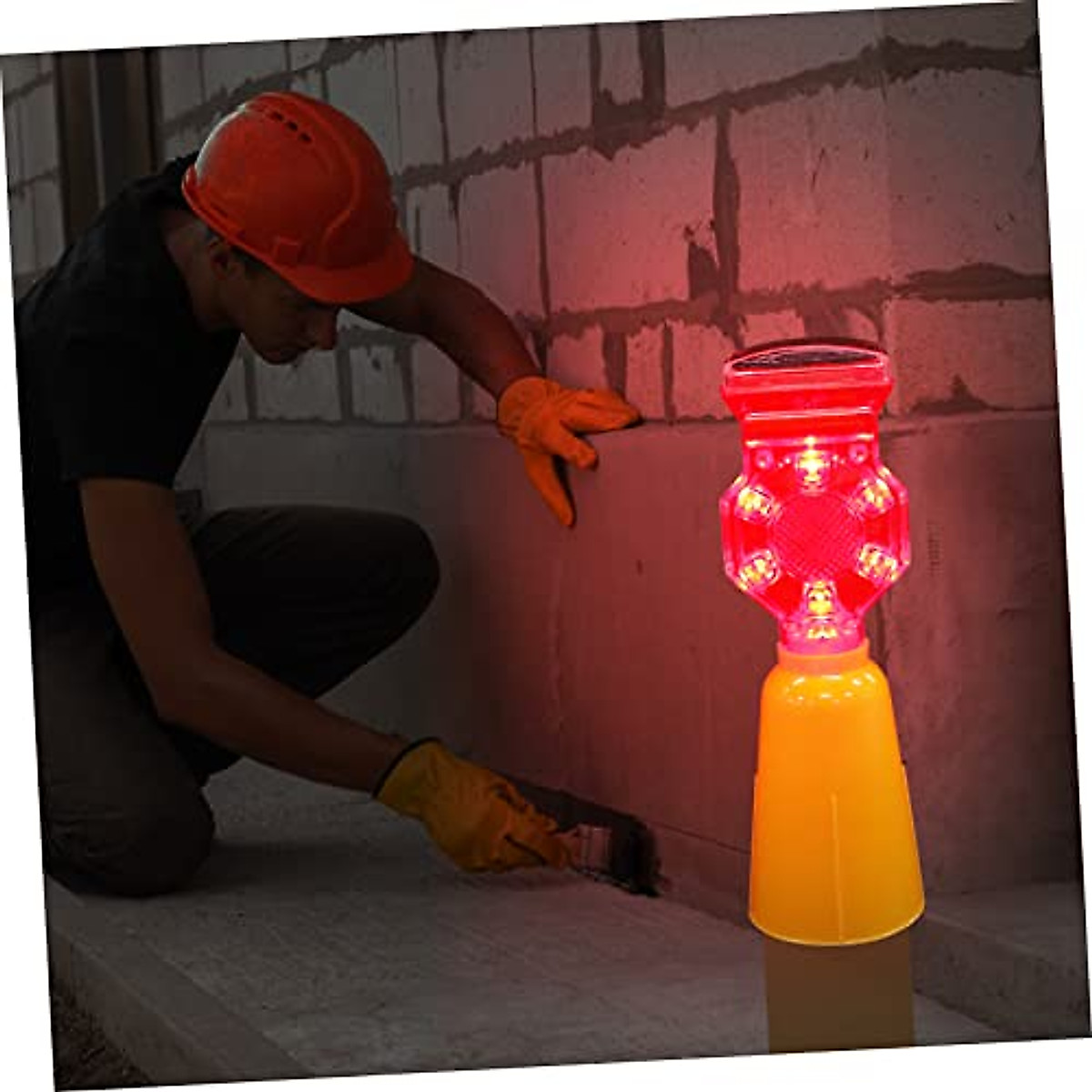DOITOOL 5pcs Signal Light Emergency Flashing Barricade Light The Lighthouse Solar Strobe Warning Light Road Construction Light Led Barricade Warning Light Plastic Car Pendant