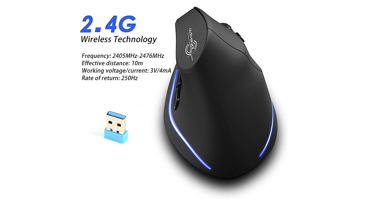Zeerkeer Vertical Gaming Mouse: Ergonomic, Wireless, High Precision