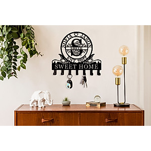 efcustomgifts Personalized Metal Key Holder with Family Name, Key Hooks for Wall, Key Rack, Coat Hooks, Gifts for Mom