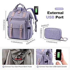 LOVEVOOK Laptop Backpack for Women, Teacher Nurse Bag Work Travel Computer Backpacks Purse,Daypack Water Resistant with USB Charging Port, 15.6 inch