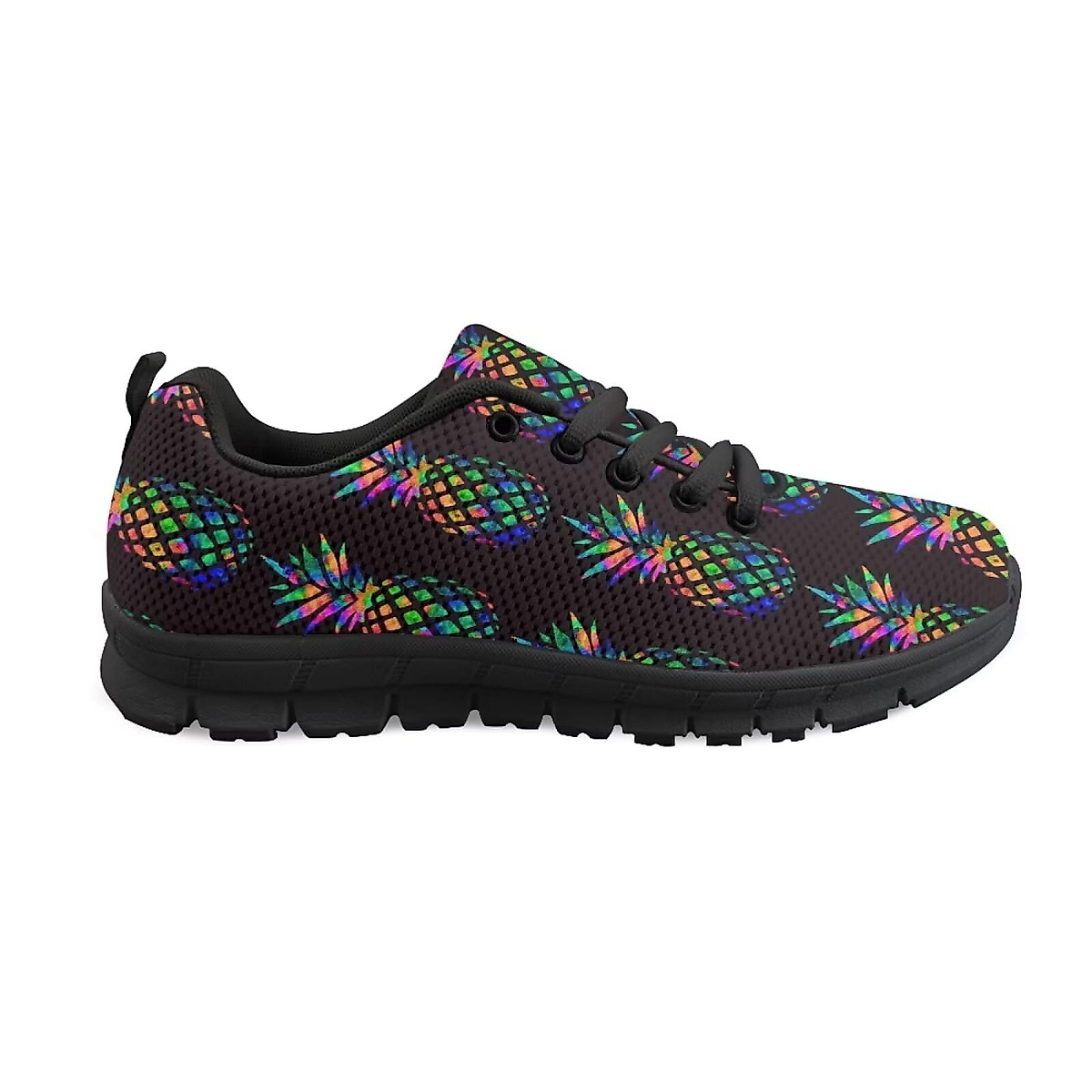 Colorful Pineapple Slip On Sneaker Women Running Shoes Breathable Workout Shoes Lightweight Gym Sneakers