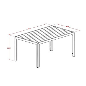 East West Furniture JUOS5-03A 5 Piece Patio Furniture Sets Wicker Outdoor Set Includes a Rectangle Dining Table with Glass Top and 4 Balcony Armchair with Cushion, 36x60 Inch, Natural Linen