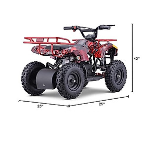 MotoTec 36v 500w Sonora Kids ATV Red Flame