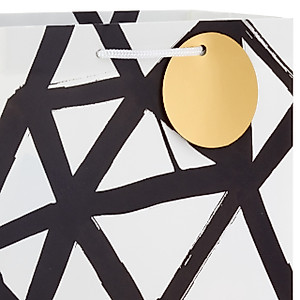 Hallmark Assorted Black and White Gift Bags (8 Bags: 4 Medium 9", 4 Large 13") for Weddings, Graduations, Retirements, Valentine's Day, Halloween