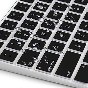 ProElife Ultra Thin Silicone Keyboard Cover Skin for 2023-2021 Magic Keyboard with Touch ID and Numeric Keypad Model-A2520 U.S Enter Protector (3 Keys ON The Left of The Space BAR) (Black)