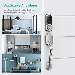 Smart Lock, Hornbill Keyless Entry Keypad Deadbolt, Bluetooth Electronic Digital Front Door Locks Work with Alexa, Free App Control Passcode, Auto Lock for Exterior Doors Airbnb Home Apartment Office