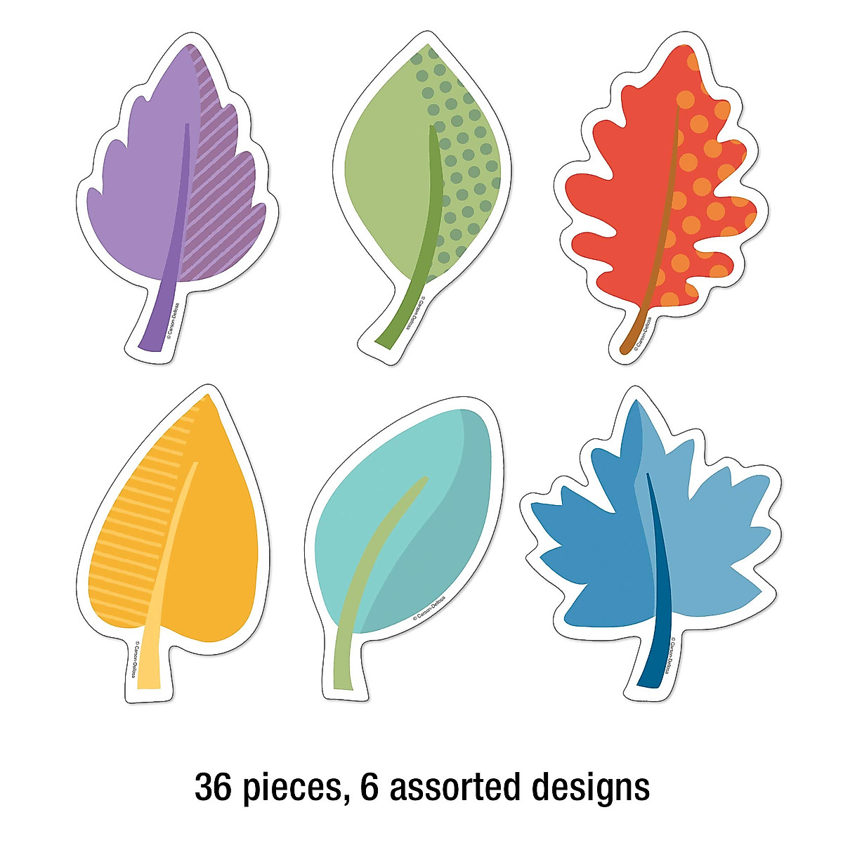Carson Dellosa Colorful Leaves Cutouts, 36 Fall Cutouts for Bulletin Board and Classroom Décor, Multi-Color Leaf Classroom Cut-Outs, Seasonal Cutouts for Classroom Fall Bulletin Board Decorations