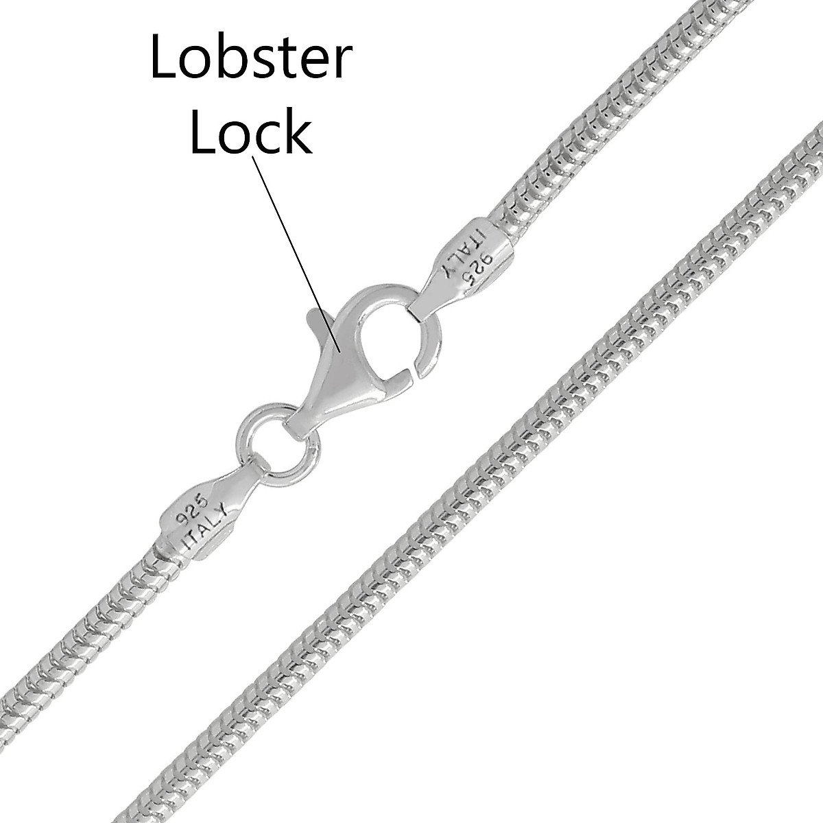 Savlano 925 Sterling Silver Solid Italian Round Diamond Cut Flexible Snake Chain Bracelet With Gift Box For Women & Men - Made in Italy (7, 2.5mm)