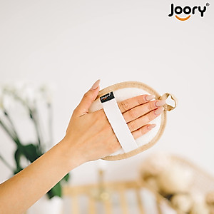 JOORY Natural Exfoliating Loofah Sponge, Egyption Body Scrubber (3 Pack), Biodegradable Shower luffa Pad