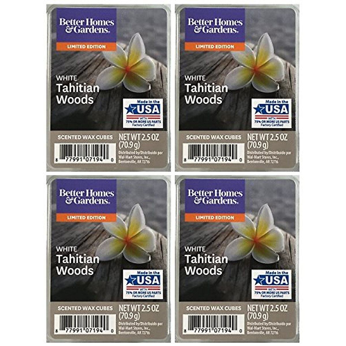 Better Homes and Gardens White Tahitian Woods Scented Wax Cubes - 4-Pack
