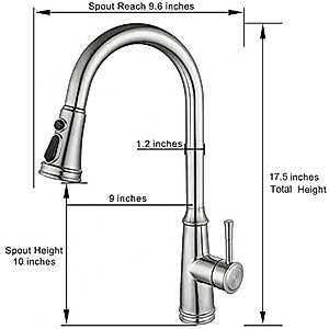 TEEKIA Kitchen Faucets,Single Handle Kitchen Sink Faucet with Pull Down Sprayer, 3-Mode Stainless Steel High Arc Retractable Sprayer Kitchen Faucet Fixture, Brushed Nickel Kitchen Faucet