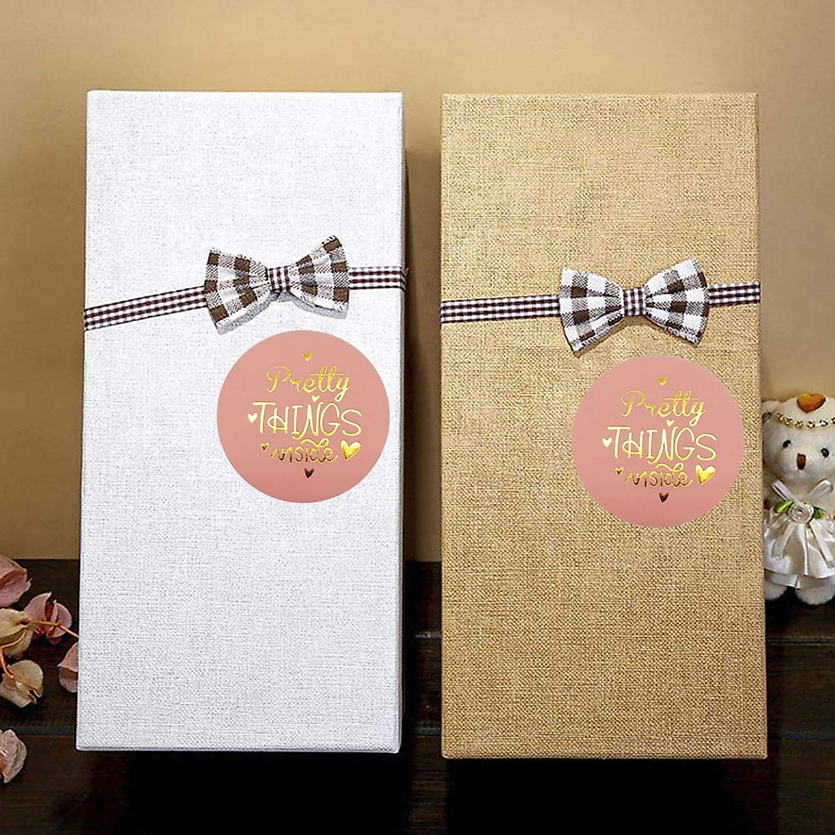 Famcry 500pcs Pretty Things Inside Sticker Gold Foil Seal Label Scrapbookingation